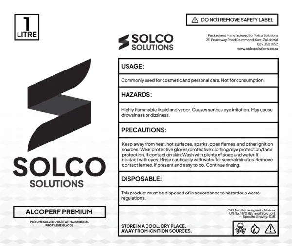 Alcoperf Premium (Perfume base solvent) - Solco Solutions